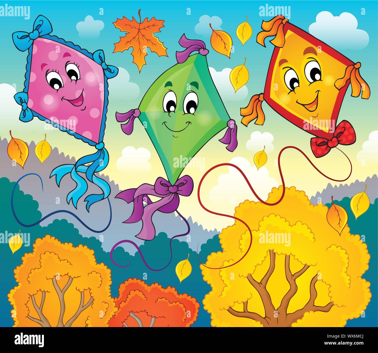 5 kites Stock Vector Images - Alamy