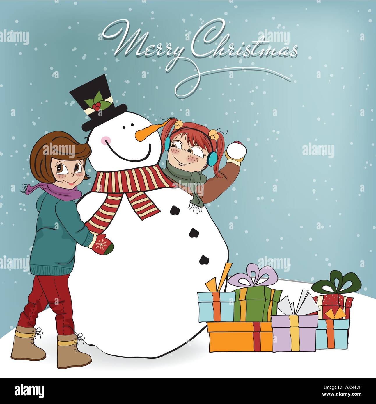 Cartoon Two Girls Bonding