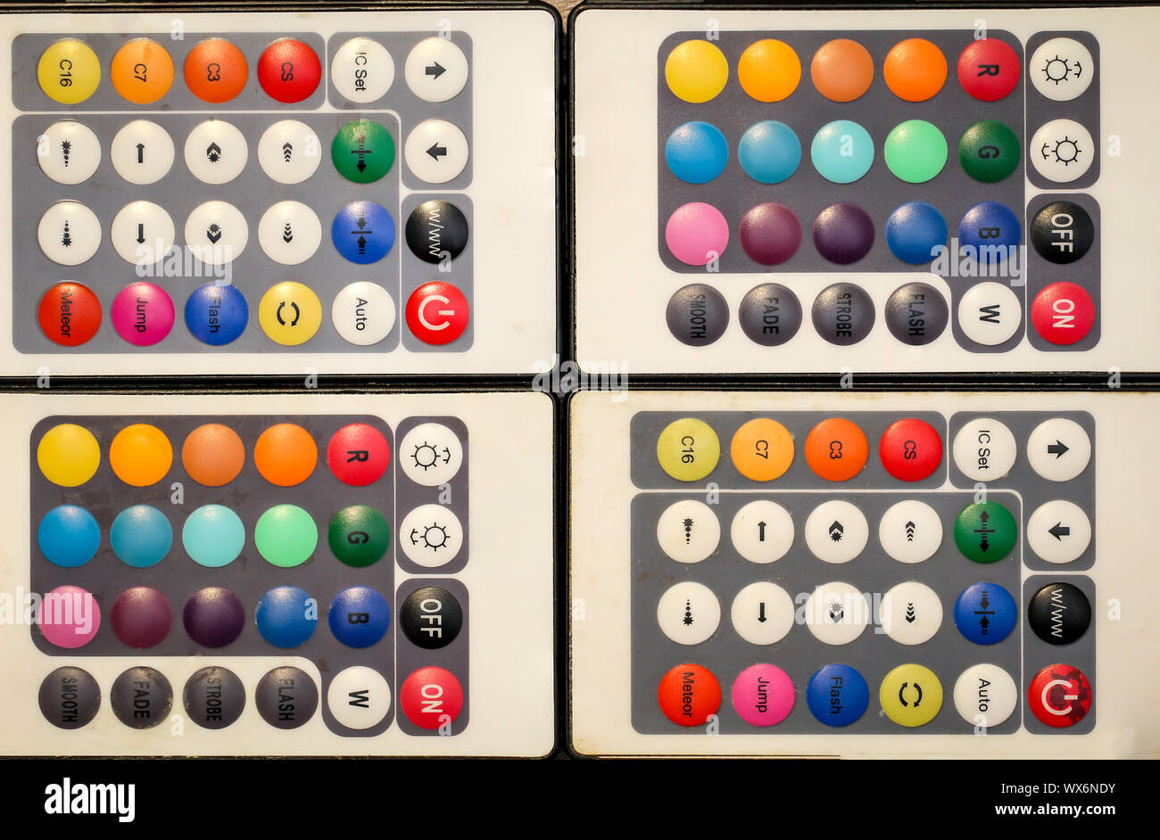 this is a detail view of four remote control Stock Photo - Alamy