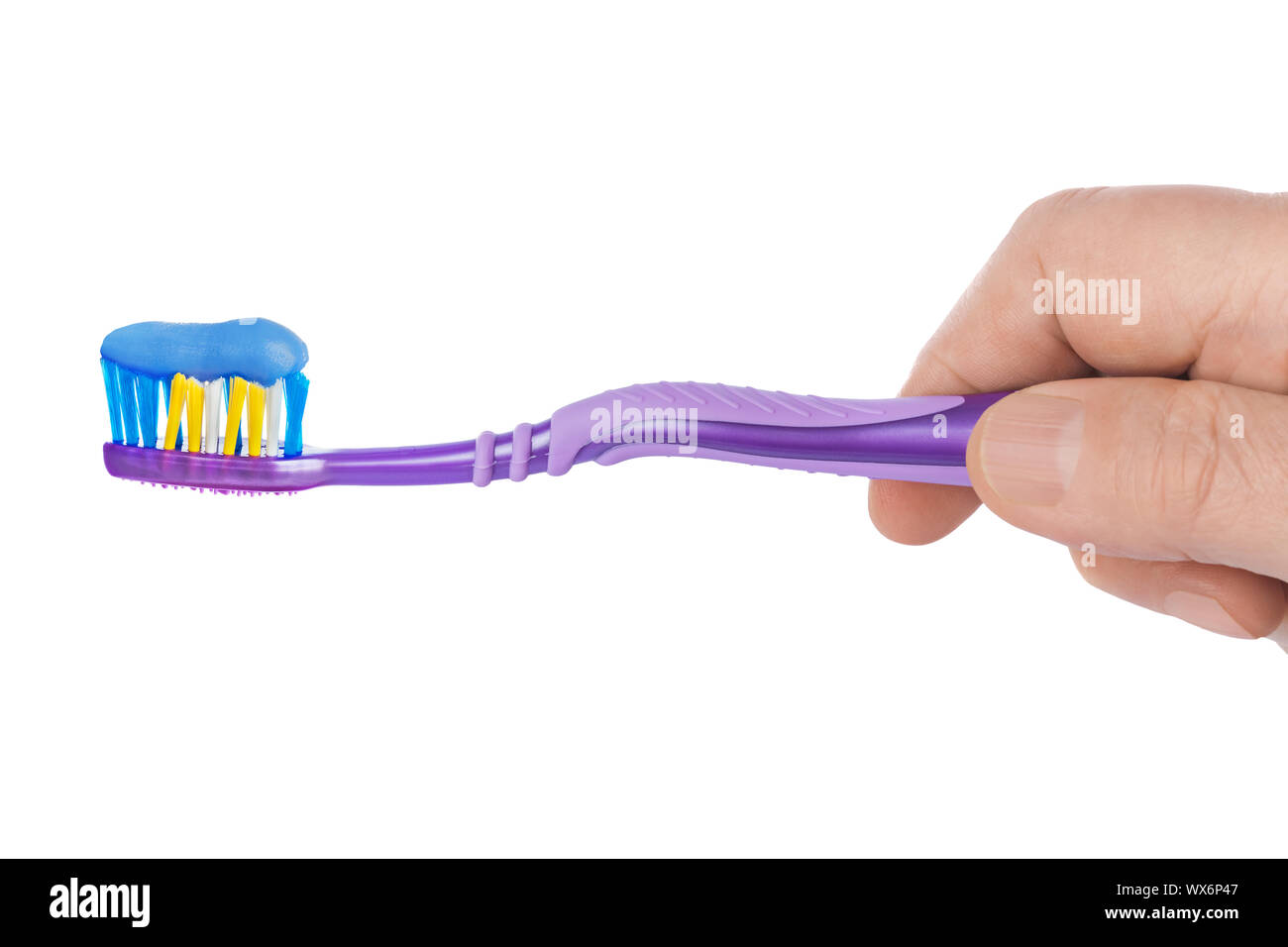Hand with toothbrush Stock Photo - Alamy