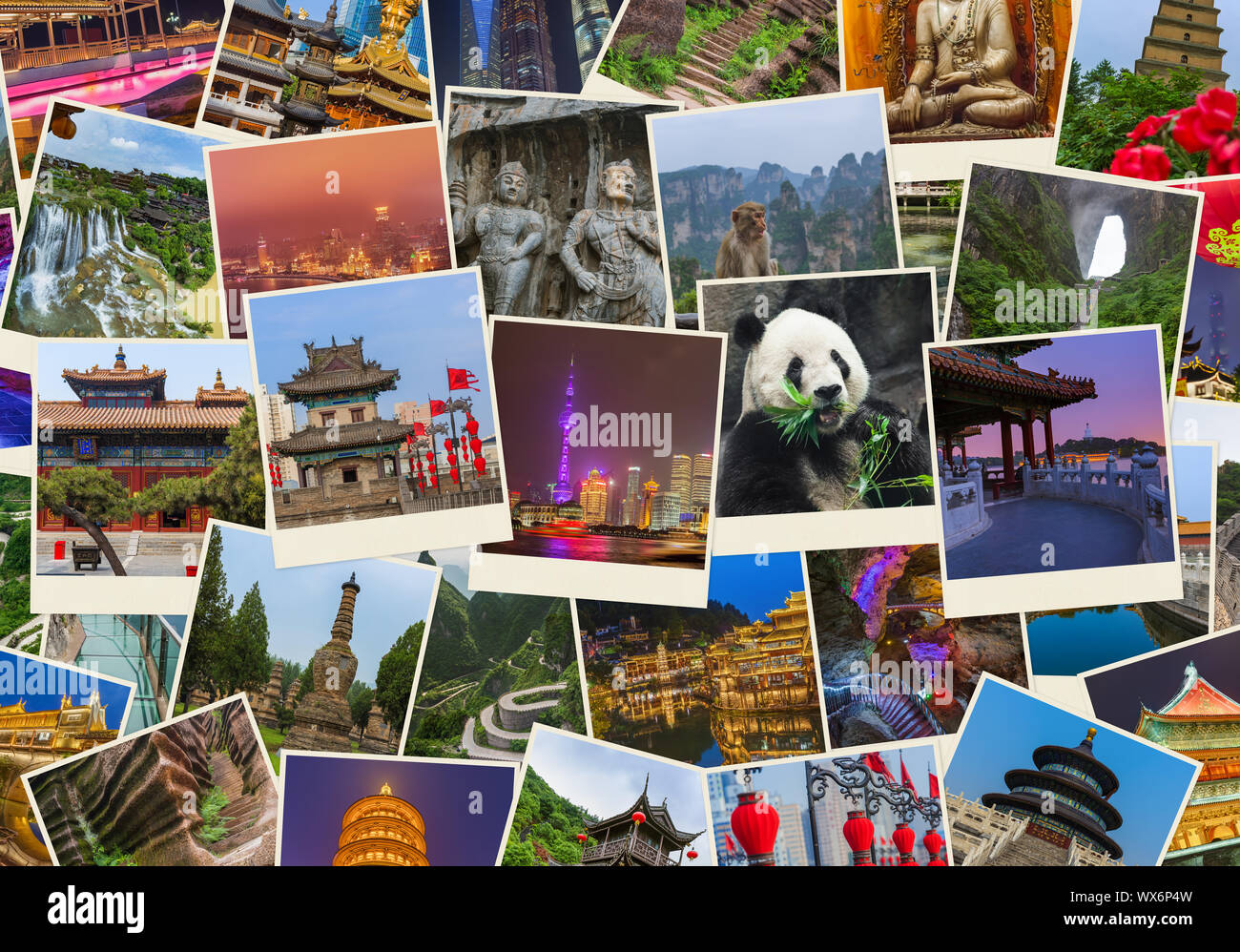 Collage of China images (my photos) - travel background Stock Photo - Alamy
