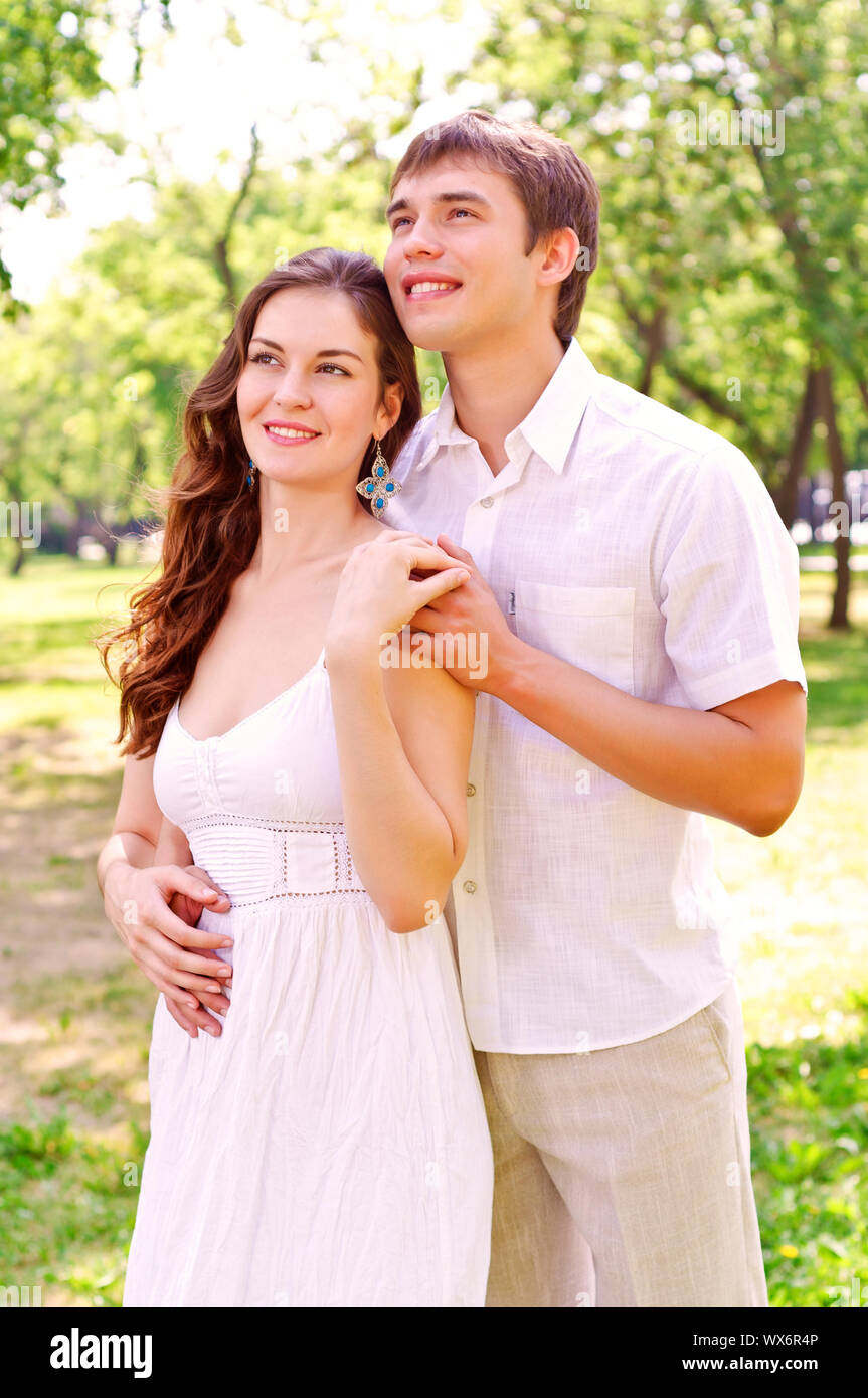 couple hugging in the park, have a good time together Stock Photo - Alamy