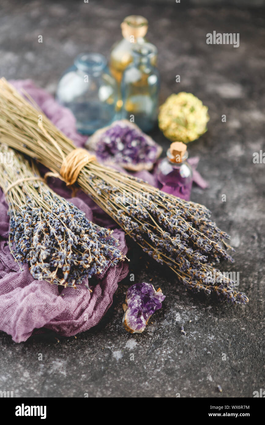 Amethyst and lavender flowers Stock Photo - Alamy