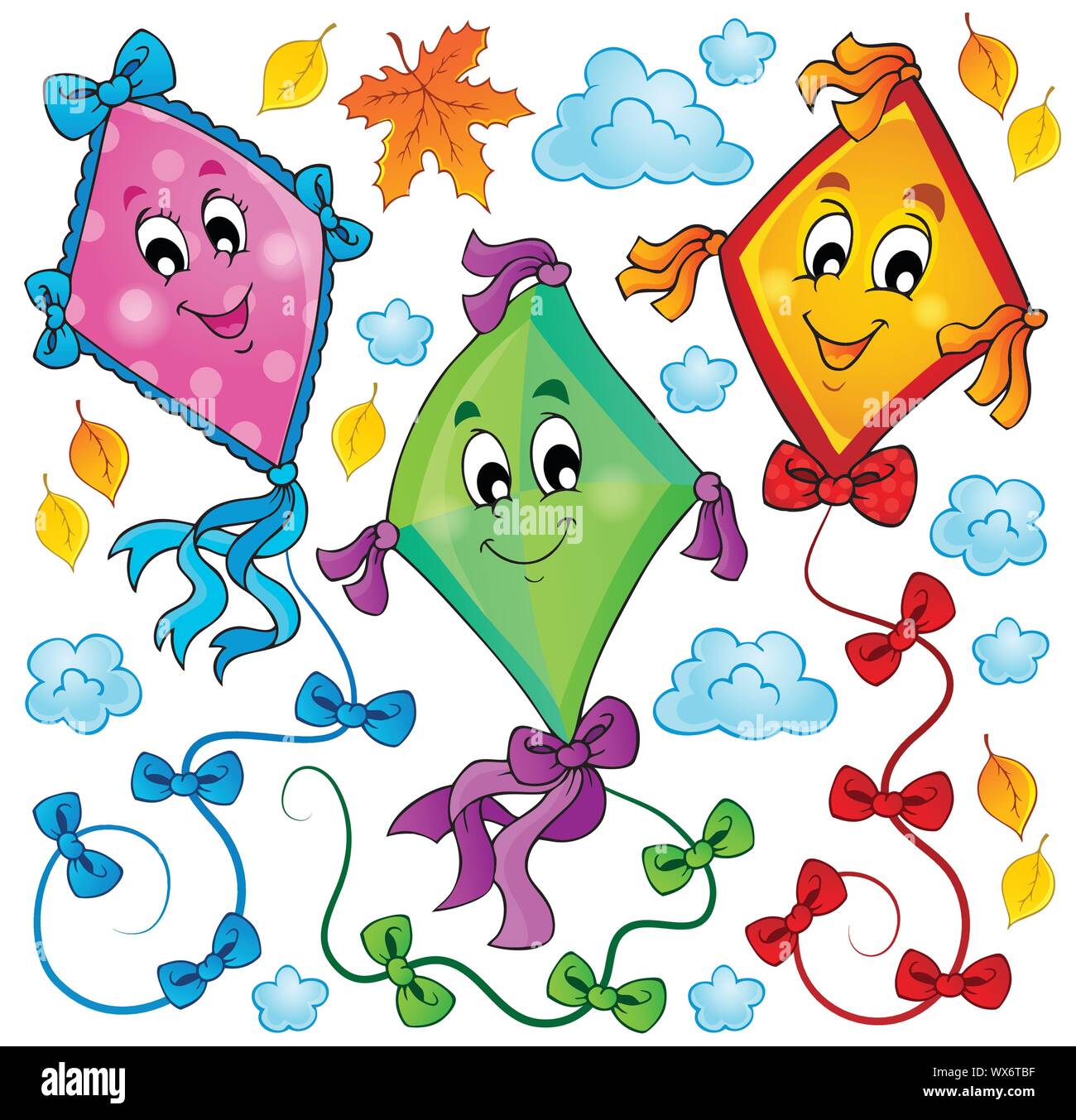 Cartoon kites Cut Out Stock Images & Pictures - Alamy