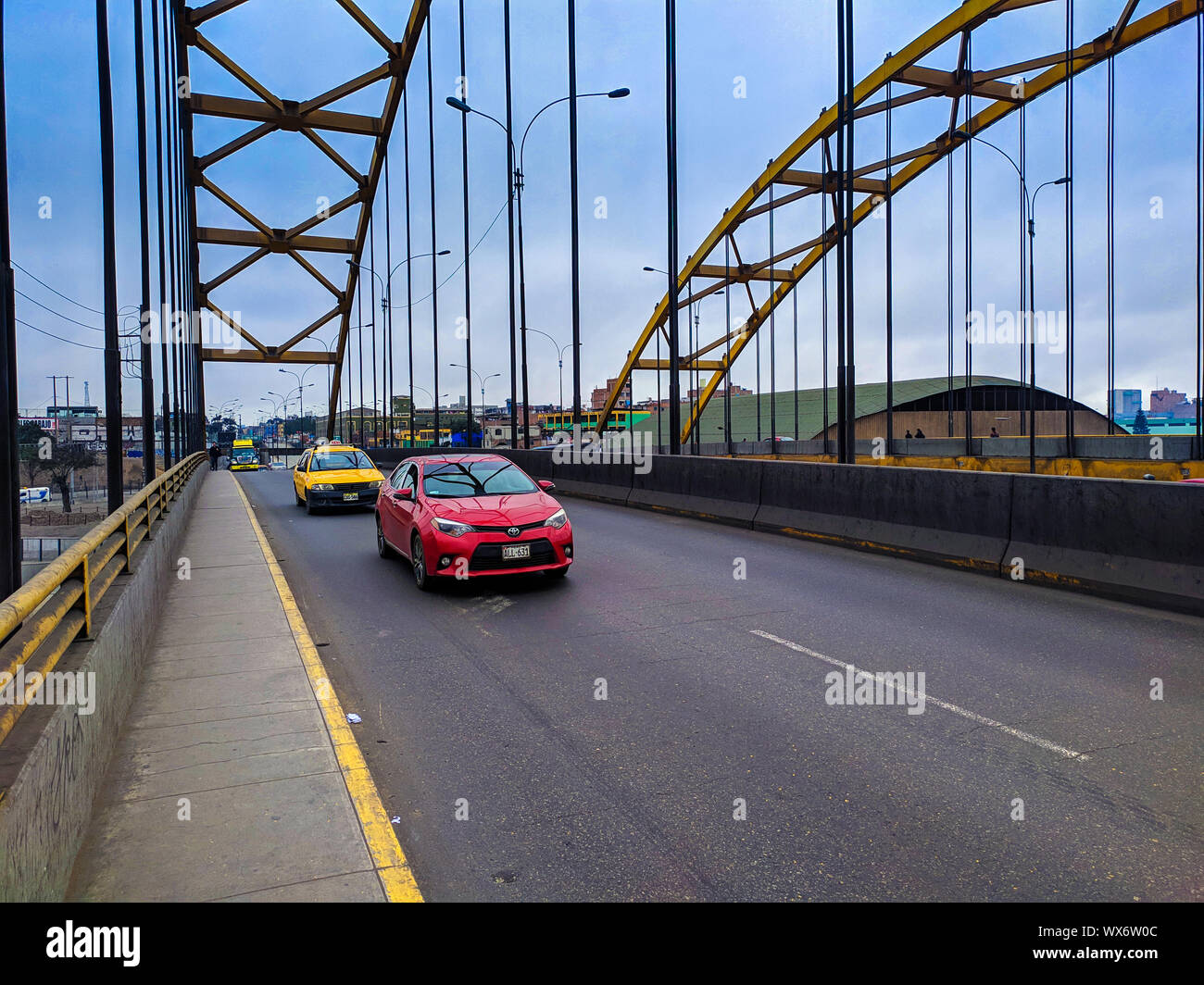 Traffic on the Panamerican highway at caqueta Lima Peru Stock Photo - Alamy