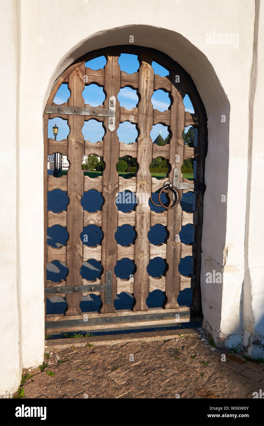 The wooden door in the wall of Tobolsk Kremlin. Tobolsk. Russia Stock ...