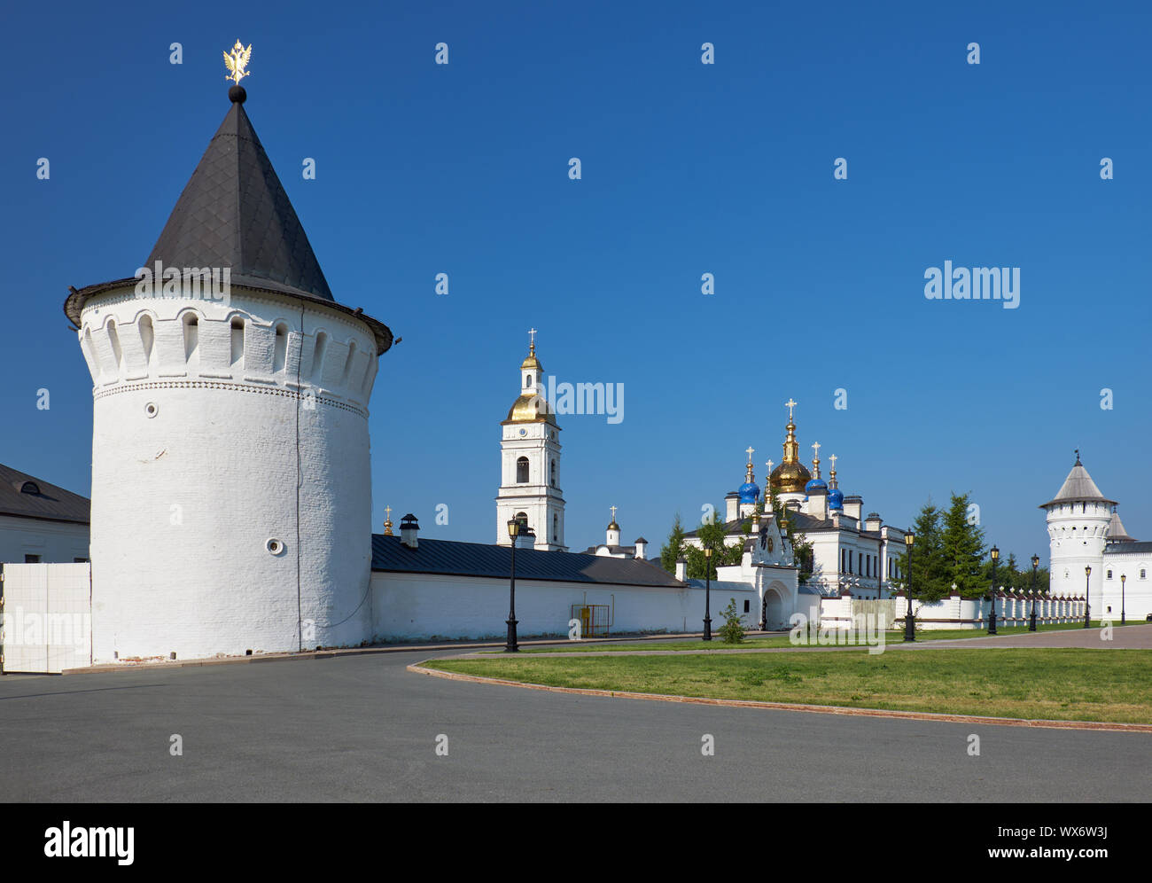 The northern wall of Tobolsk Kremlin. Tobolsk. Siberia. Russia Stock ...