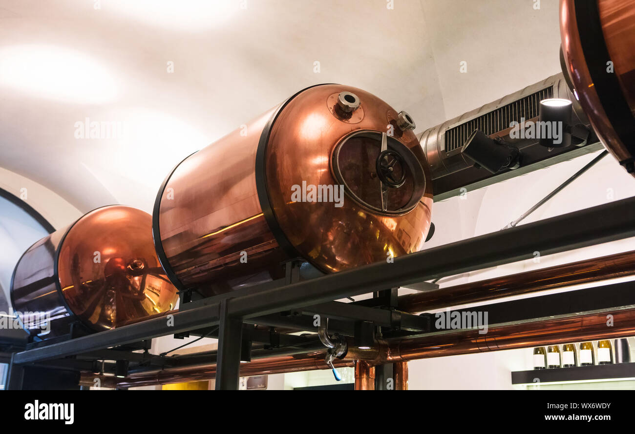 copper tank in modern brewery Stock Photo - Alamy