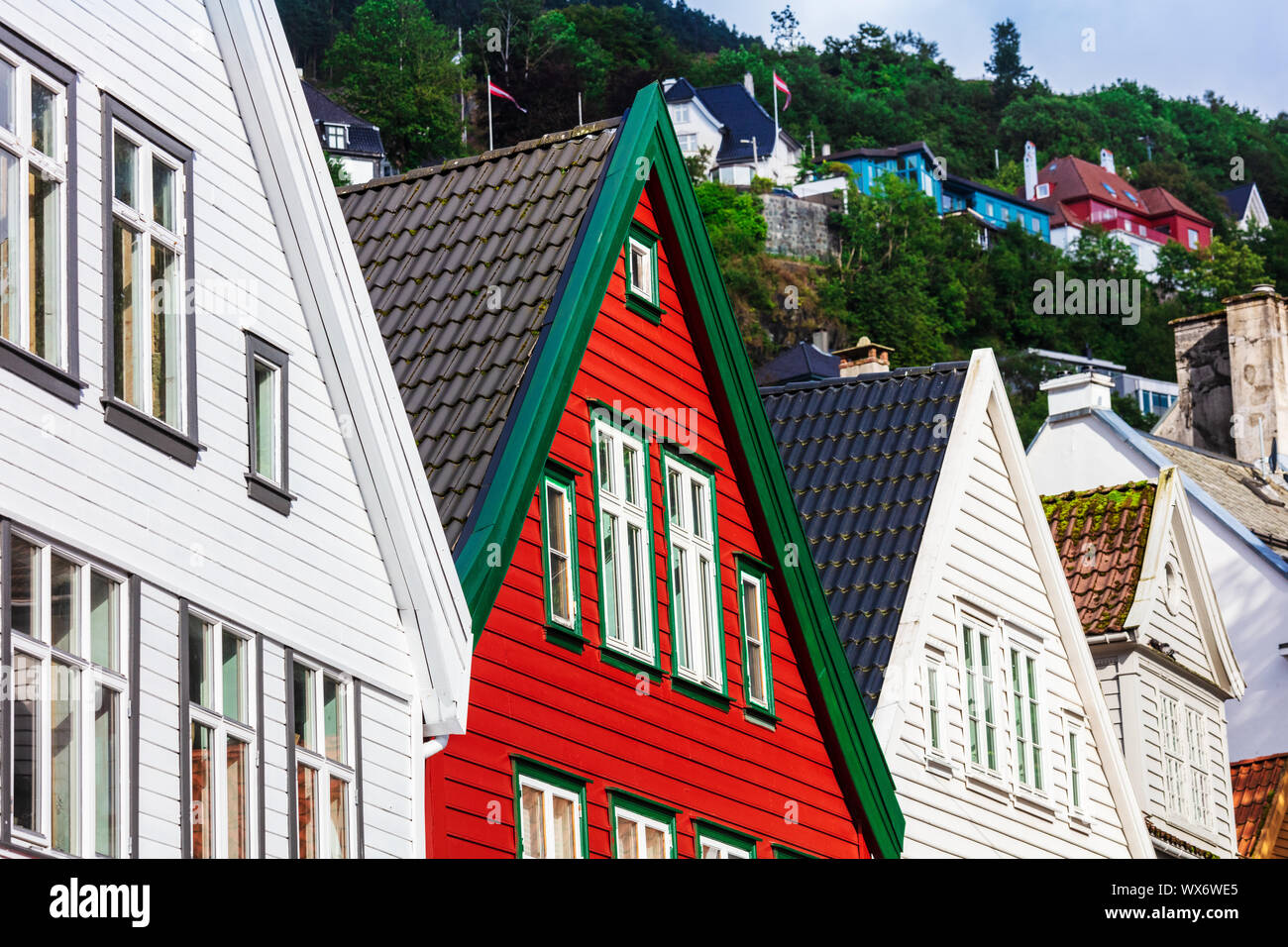 Historical houses of Bergen city Stock Photo - Alamy