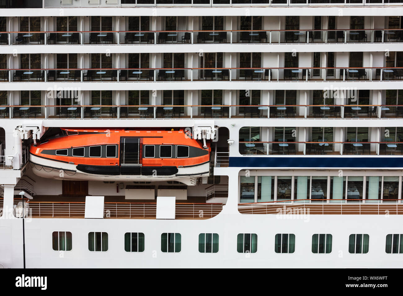 Safety lifeboat on deck of passenger ship Stock Photo - Alamy