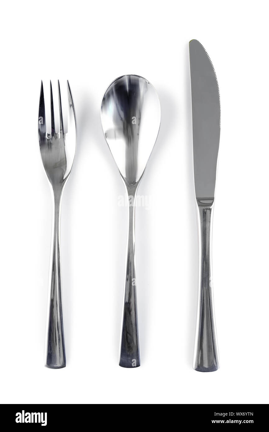 Vertical cultery on a white background Stock Photo - Alamy