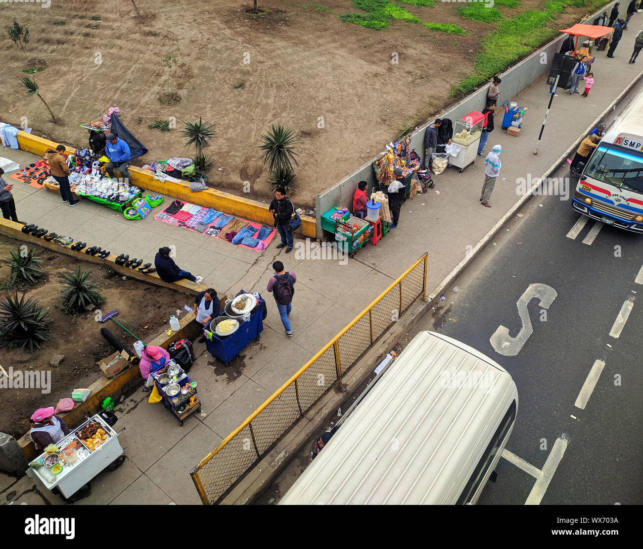 Traffic on the Panamerican highway at caqueta Lima Peru Stock Photo - Alamy