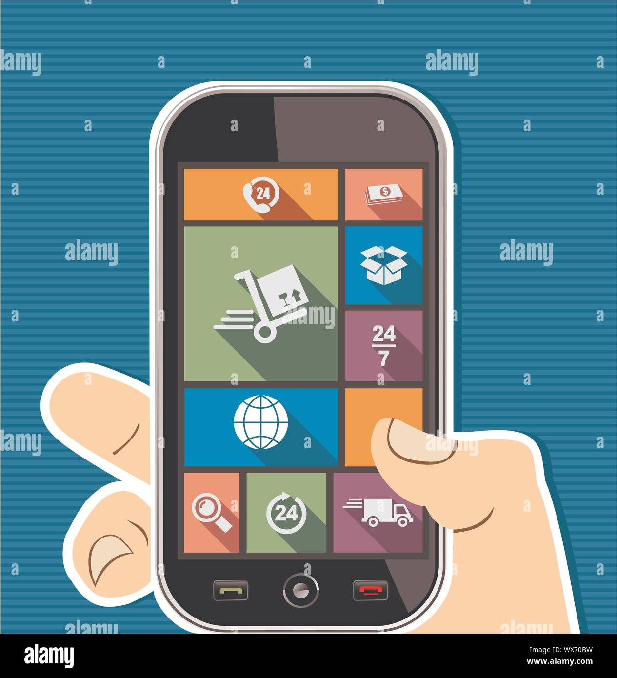 Colorful phone icon 24 hi-res stock photography and images - Alamy