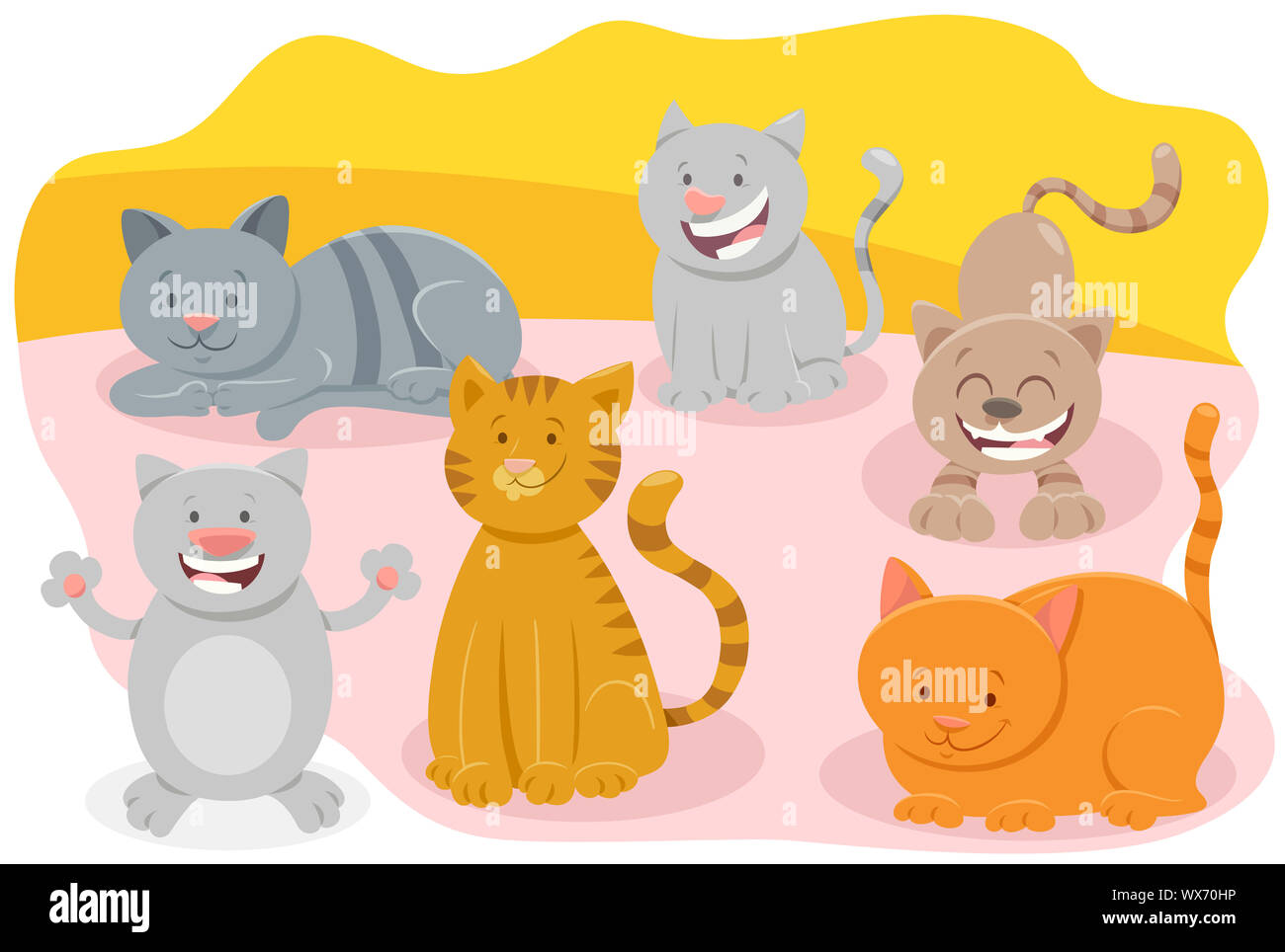 Cats characters cartoon set Cut Out Stock Images & Pictures - Alamy