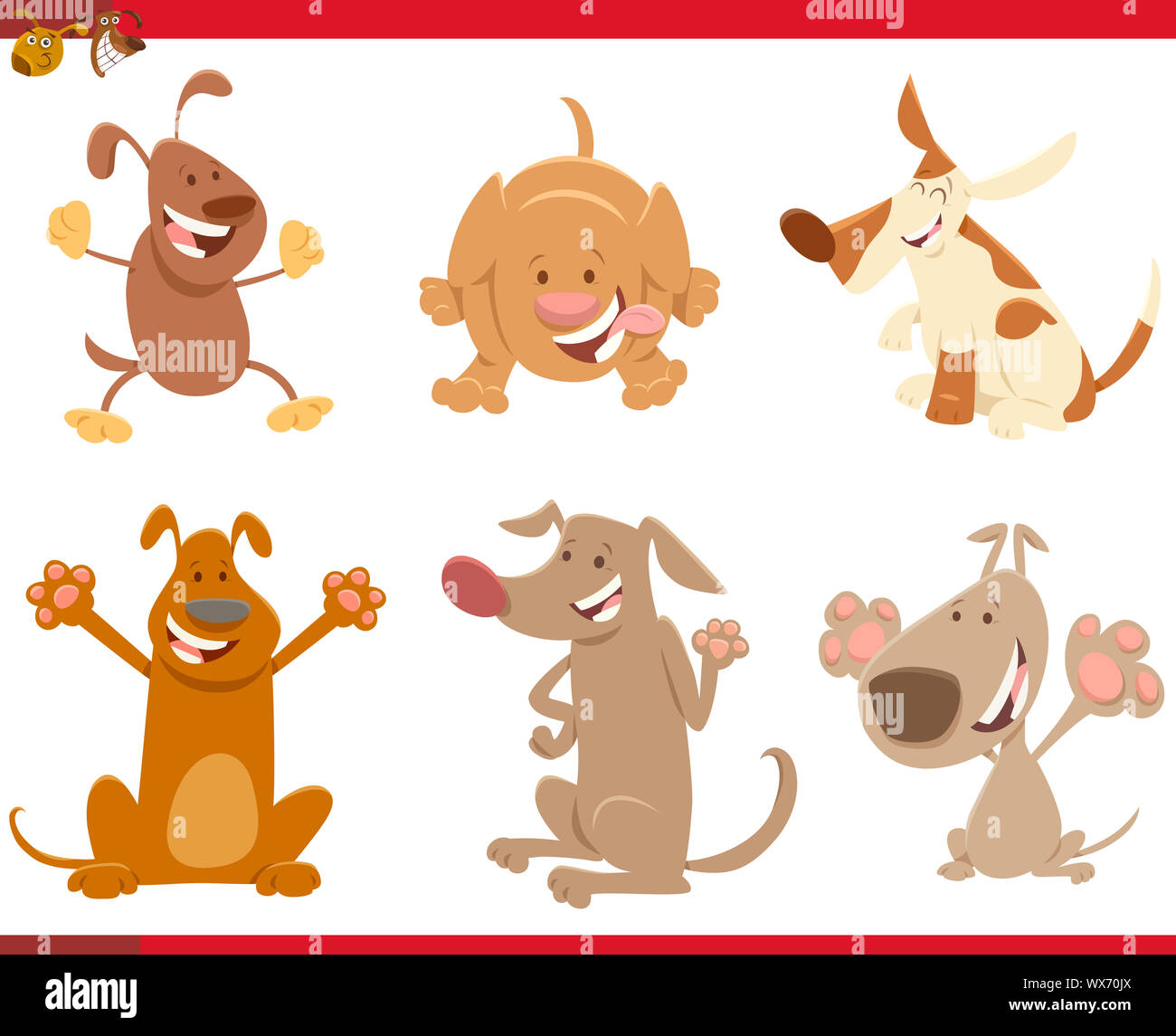 dogs or puppies cartoon characters set Stock Photo - Alamy