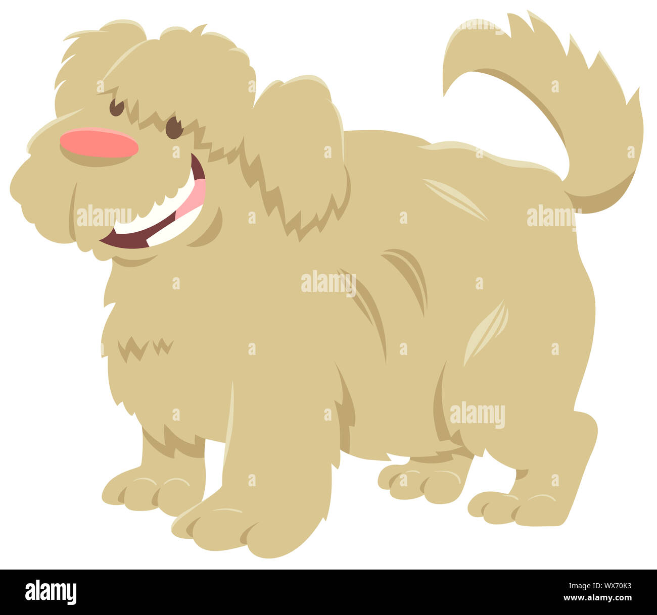 happy shaggy dog cartoon animal character Stock Photo - Alamy