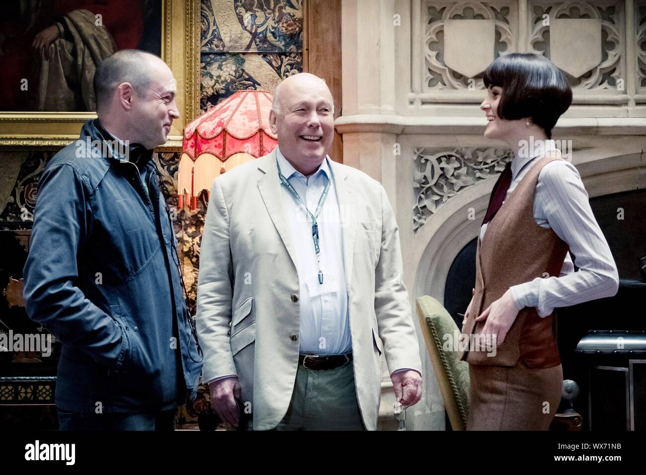 DOWNTON ABBEY, from left: producer Gareth Neame, writer/producer Julian ...