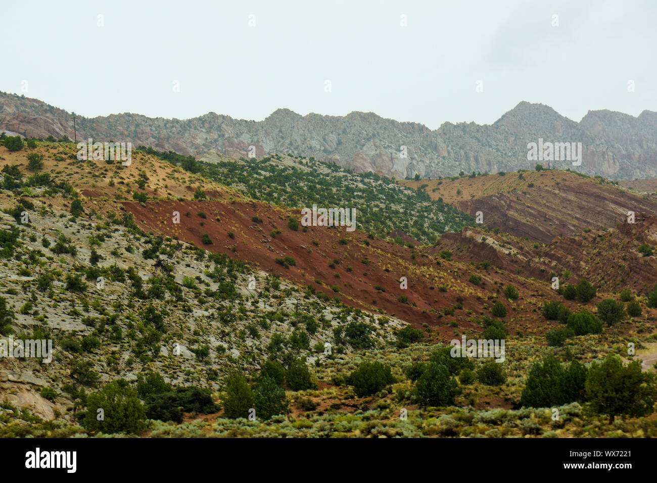 Utah landscape different coloured mountains Stock Photo - Alamy