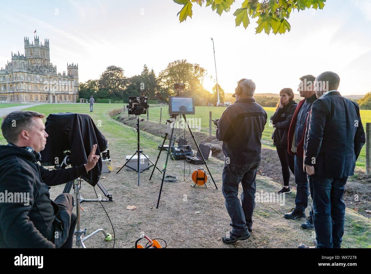 DOWNTON ABBEY, cinematographer Ben Smithard (far left), director ...