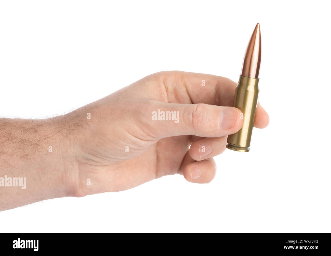 Hand with bullet Stock Photo - Alamy