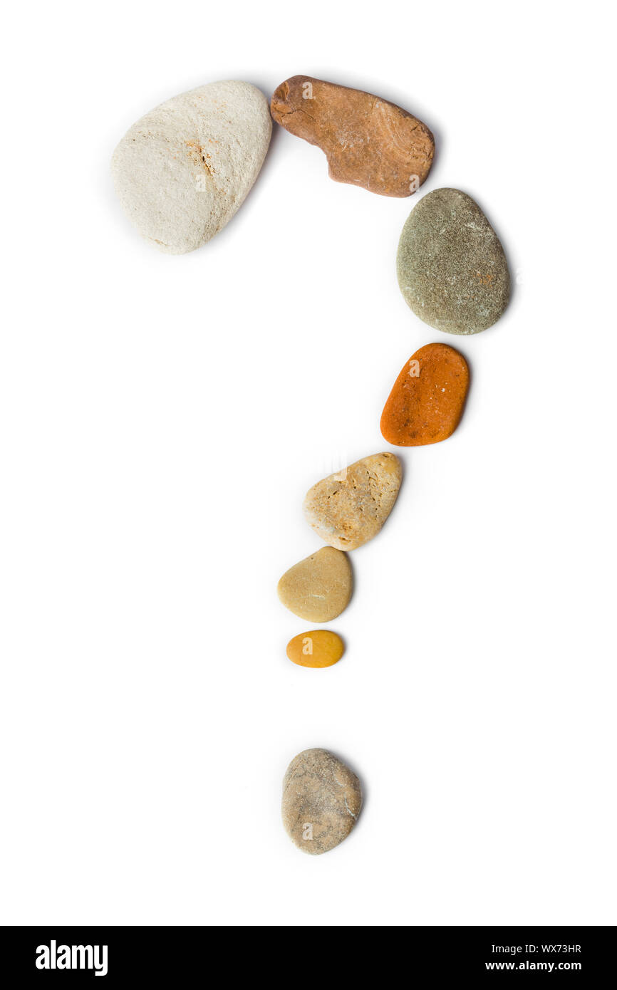 Question symbol made of stones Stock Photo - Alamy