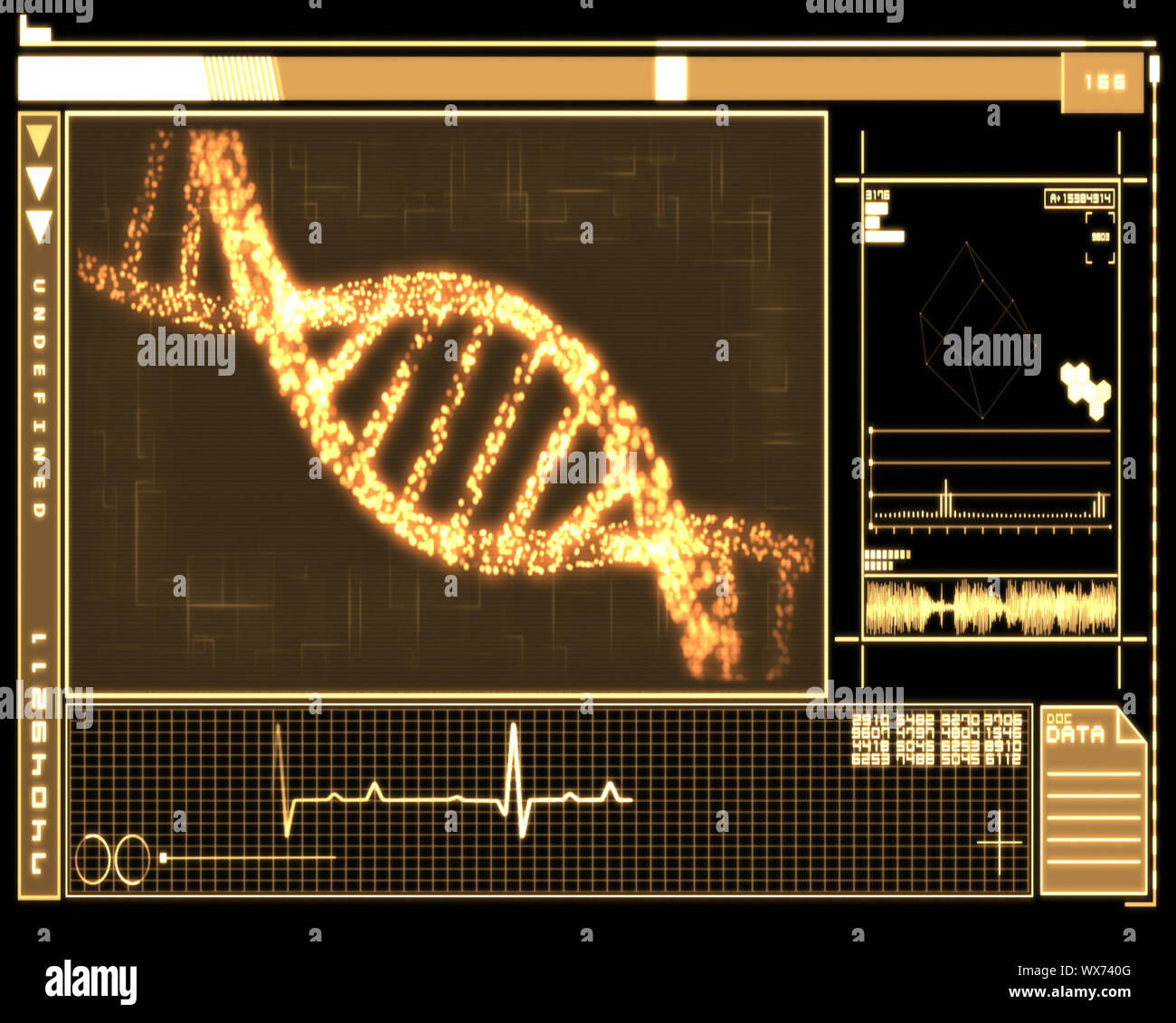 Orange Background DNA Helix technology Stock Photo - Alamy