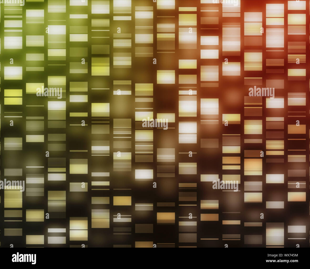 Yellow, red, orange DNA strands on black background Stock Photo - Alamy