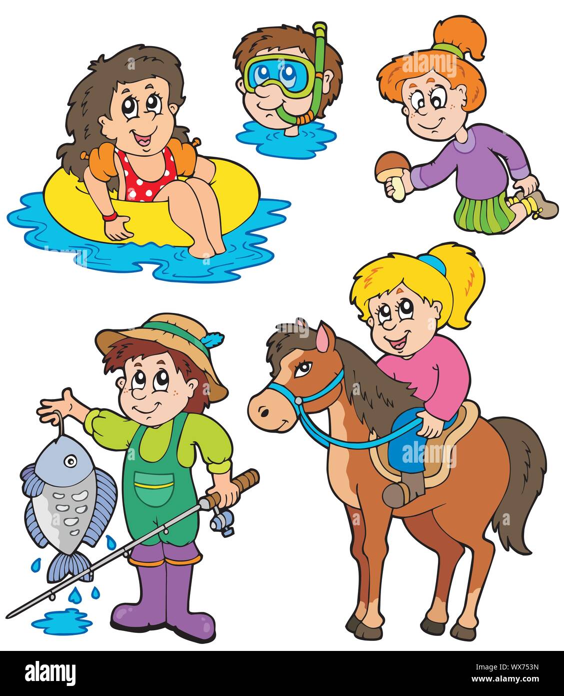 Summer kids activities collection Stock Vector Image & Art - Alamy