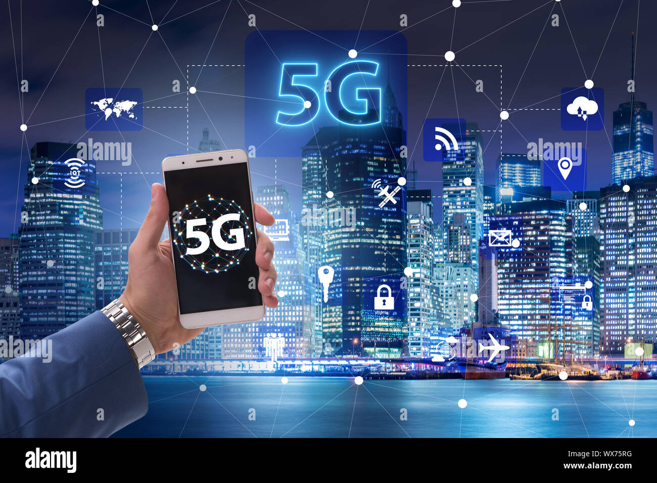 5g concept of internet connection technology Stock Photo - Alamy