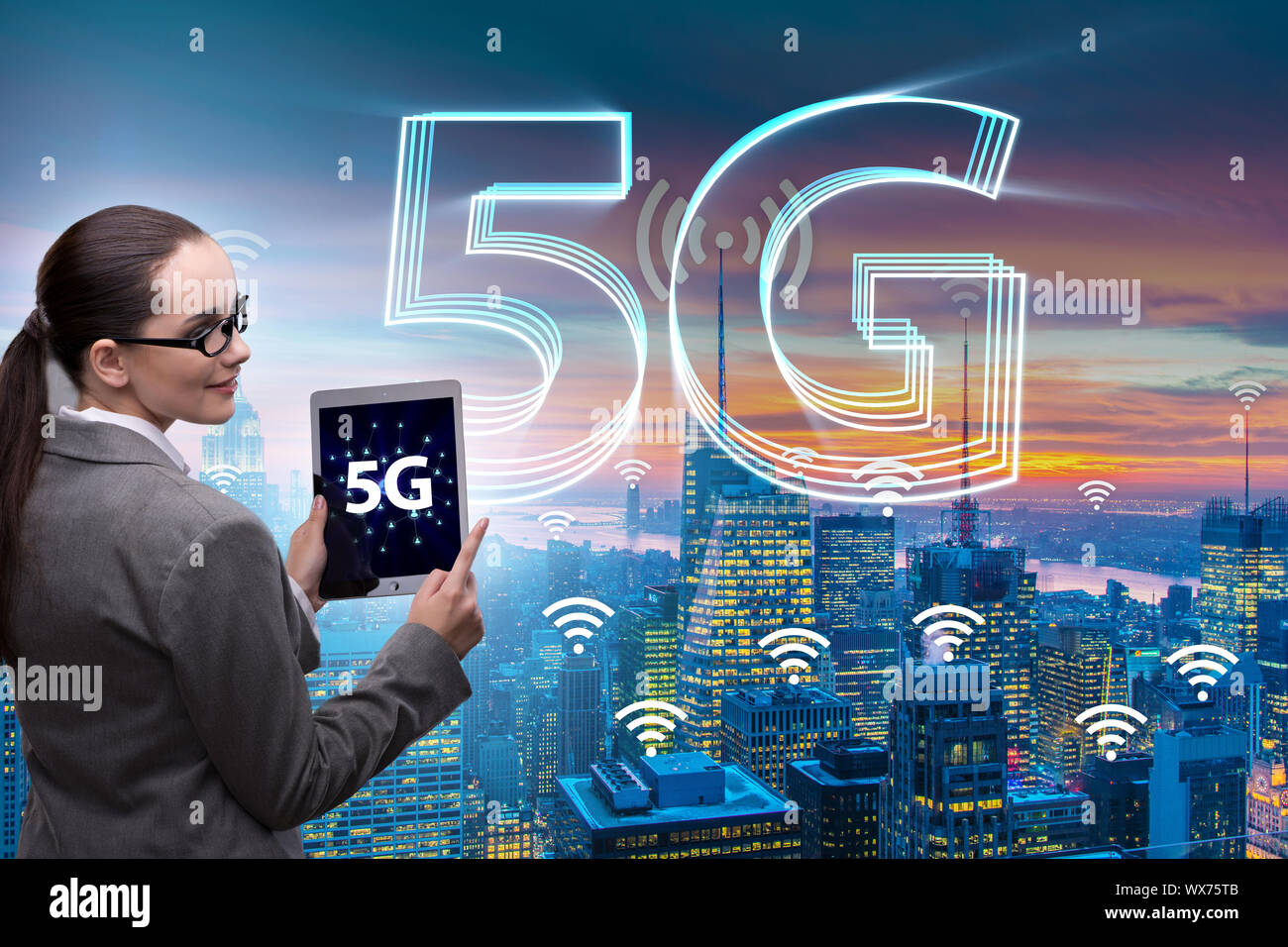 5g concept of internet connection technology Stock Photo - Alamy
