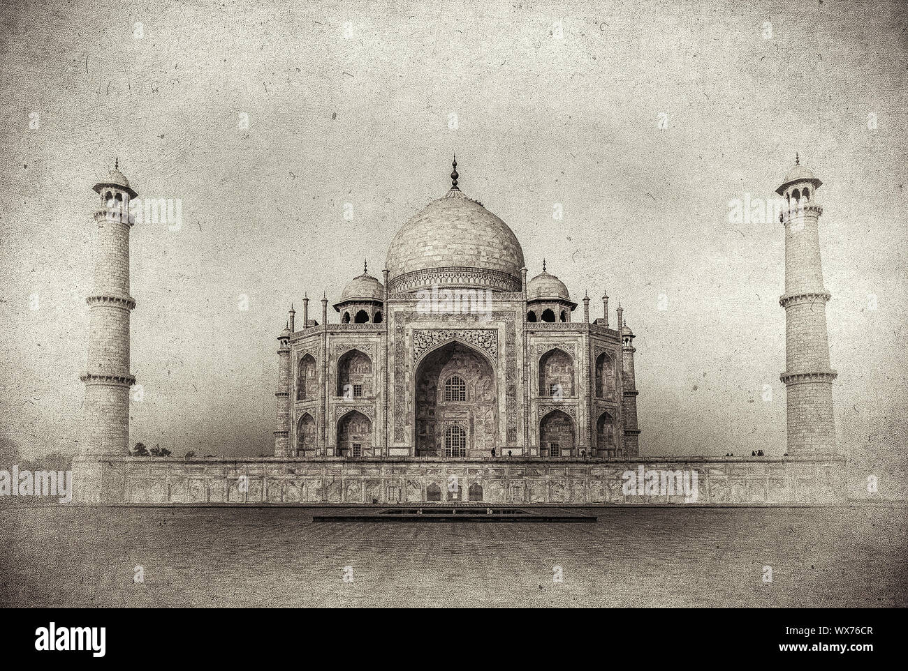 Vintage image of Taj Mahal at sunrise, Agra, India Stock Photo - Alamy