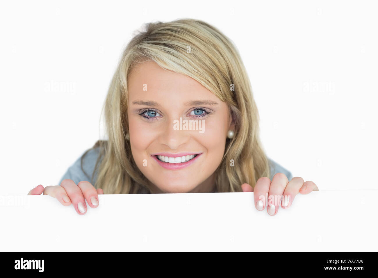 Hand over eyes woman Cut Out Stock Images & Pictures - Alamy