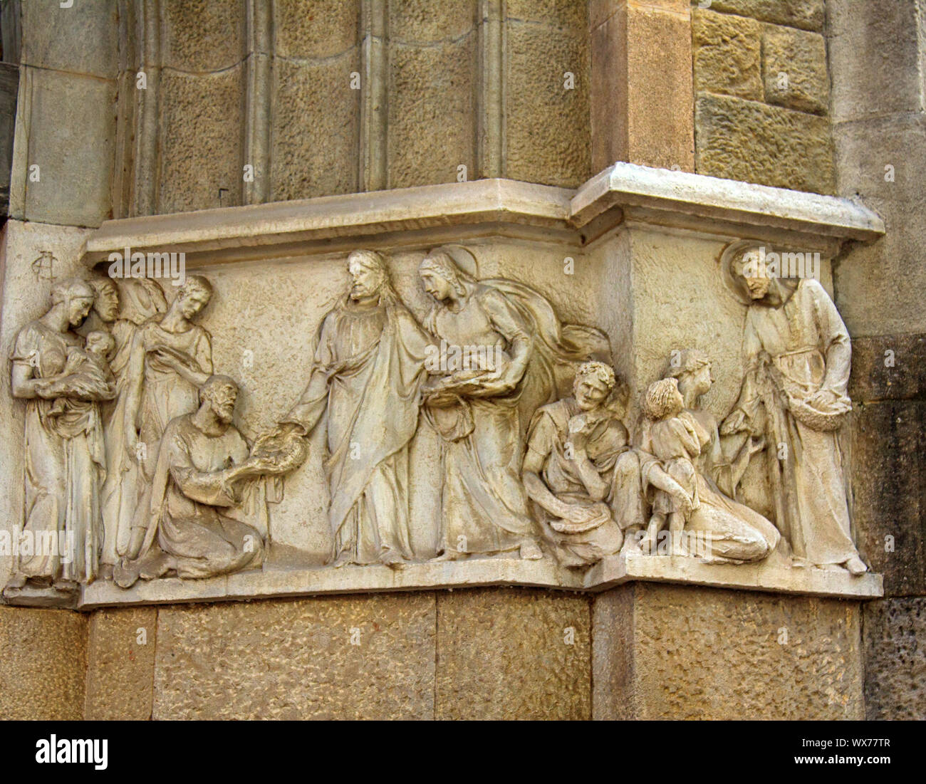 Ancient bas-reliefs on the Windows and walls of historical buildings ...