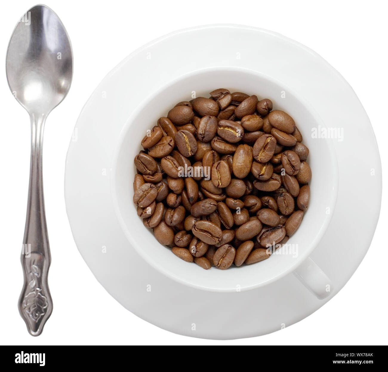 Cup costing on saucer pervaded grain coffee Stock Photo - Alamy