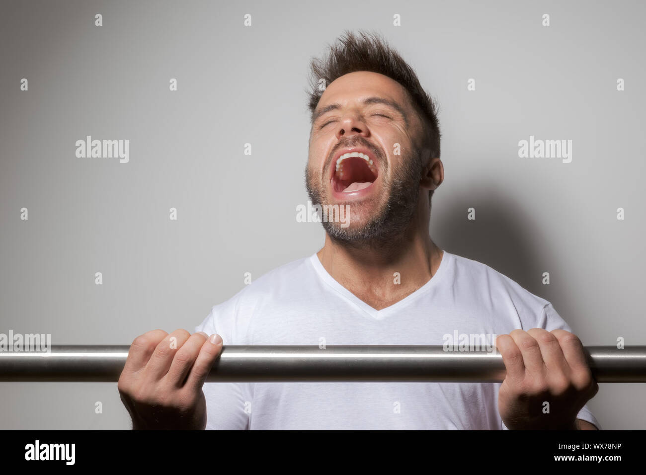 Heavy training bearded man hi-res stock photography and images - Alamy