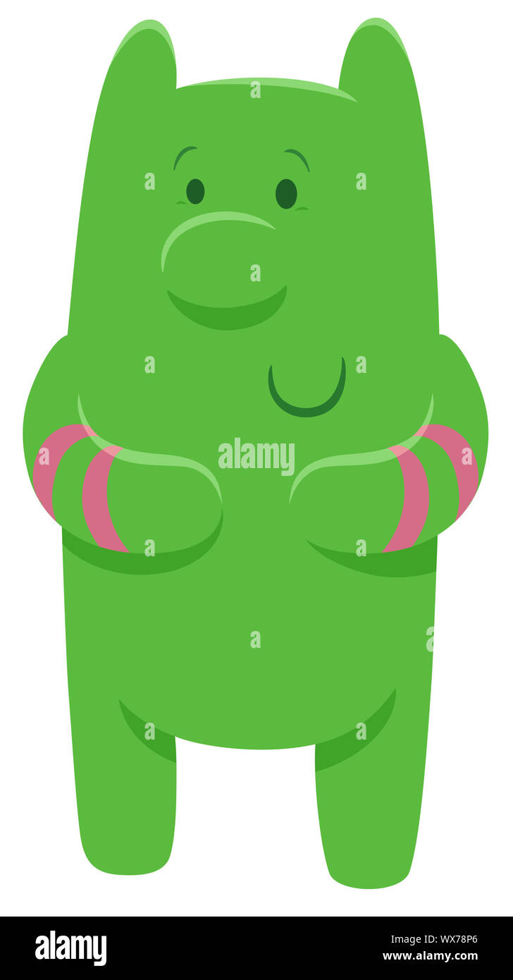 cute green fantasy cartoon character Stock Photo - Alamy