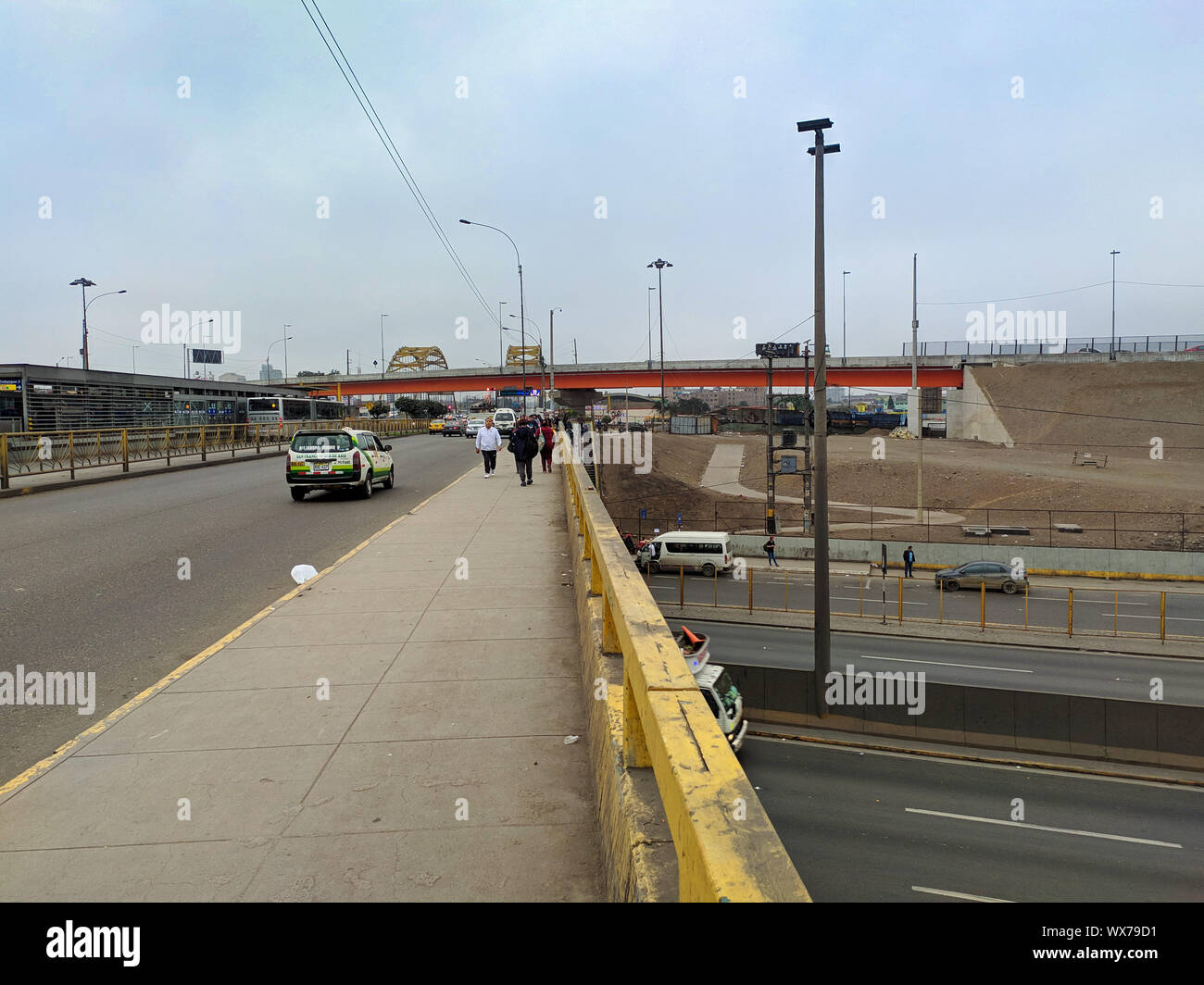 Traffic on the Panamerican highway at caqueta Lima Peru Stock Photo - Alamy