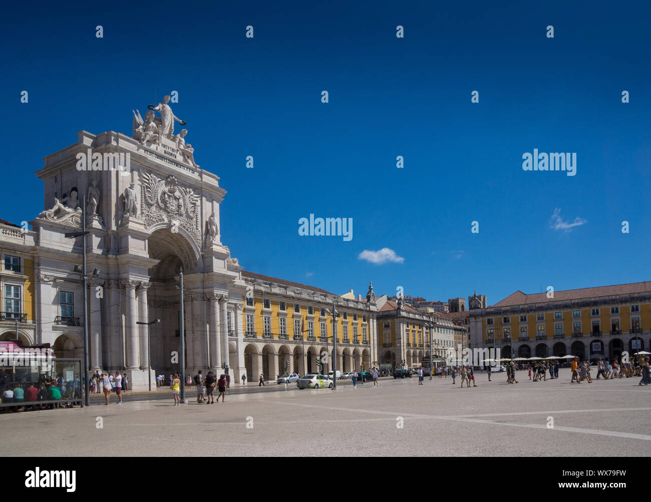 gate through commercial square Stock Photo - Alamy