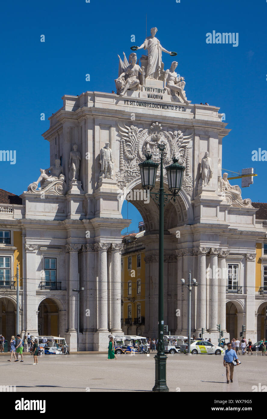 gate through commercial square Stock Photo - Alamy