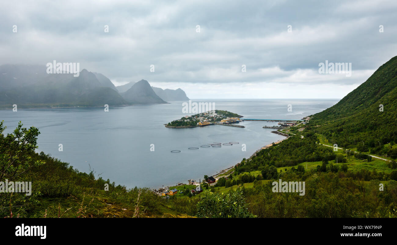 Summer Senja coast, Husoy, Norway Stock Photo - Alamy