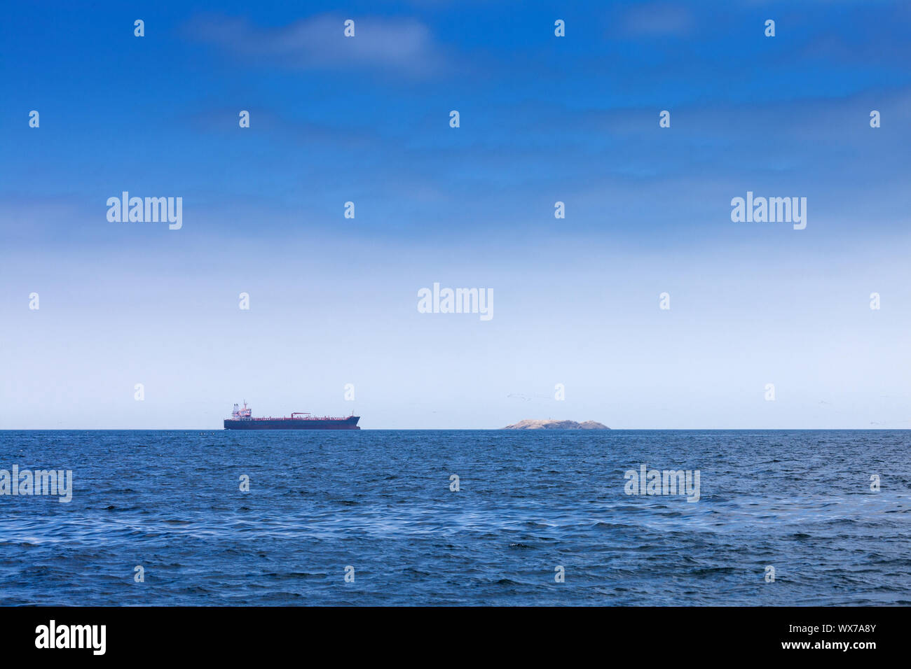 modern tanker and island in ocean Stock Photo - Alamy
