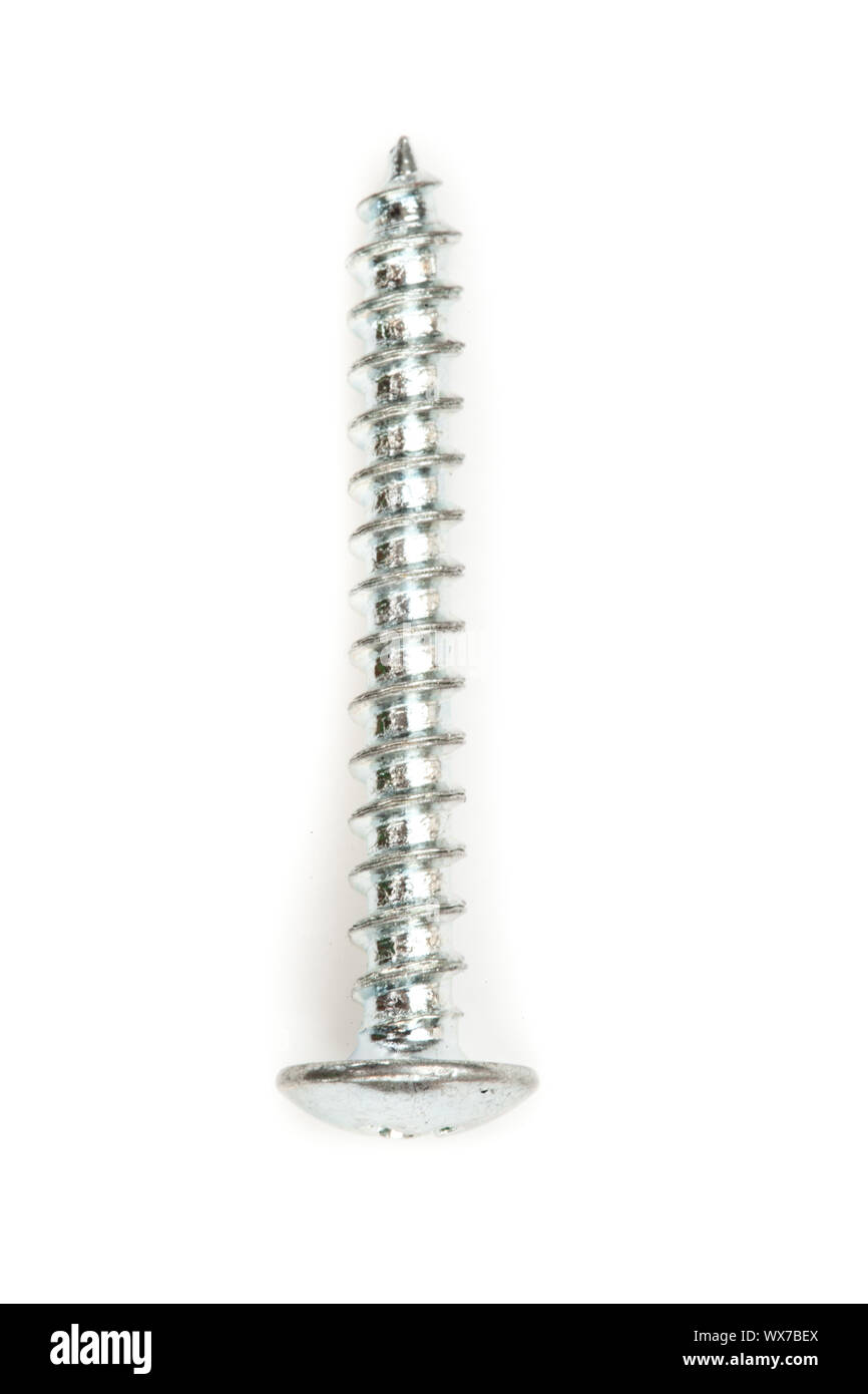 Silver screw close up Stock Photo - Alamy