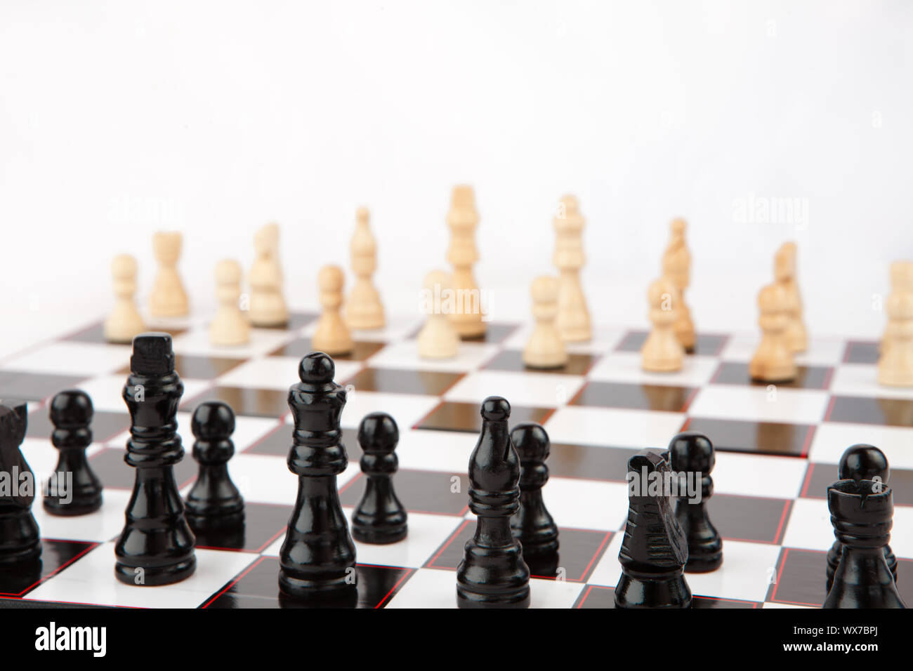 Chess board set up and ready to play Stock Photo - Alamy