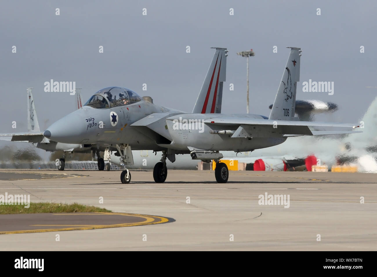 Israeli Air Force F-15D 'Baz' lining up on runway 20 at RAF Waddington ...