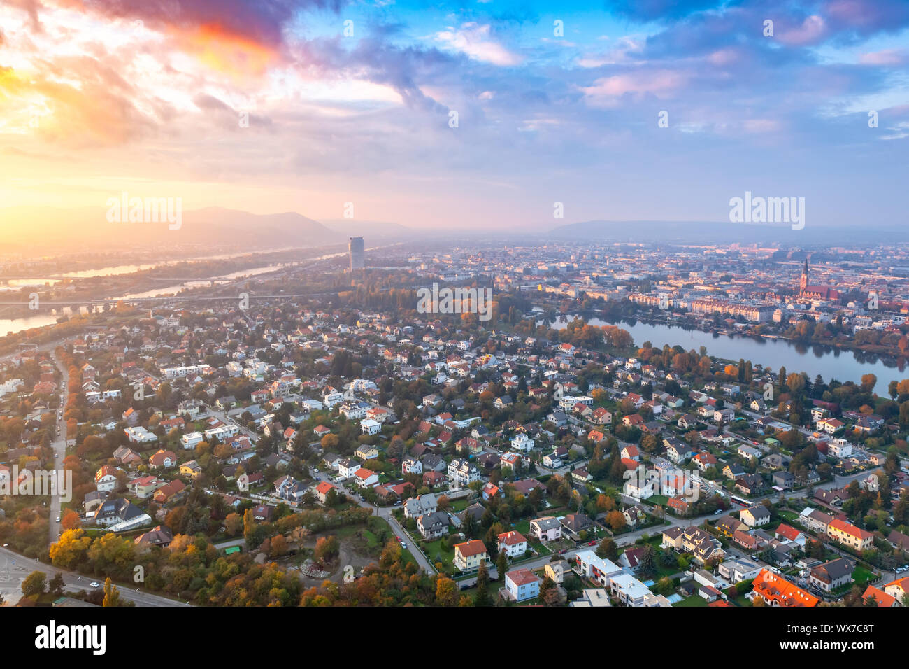 Sunset light over vienna hi-res stock photography and images - Alamy