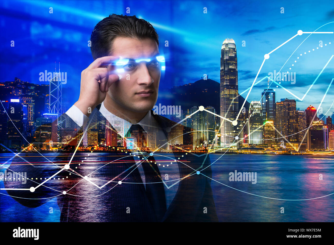 Businessman in stock trading concept Stock Photo - Alamy