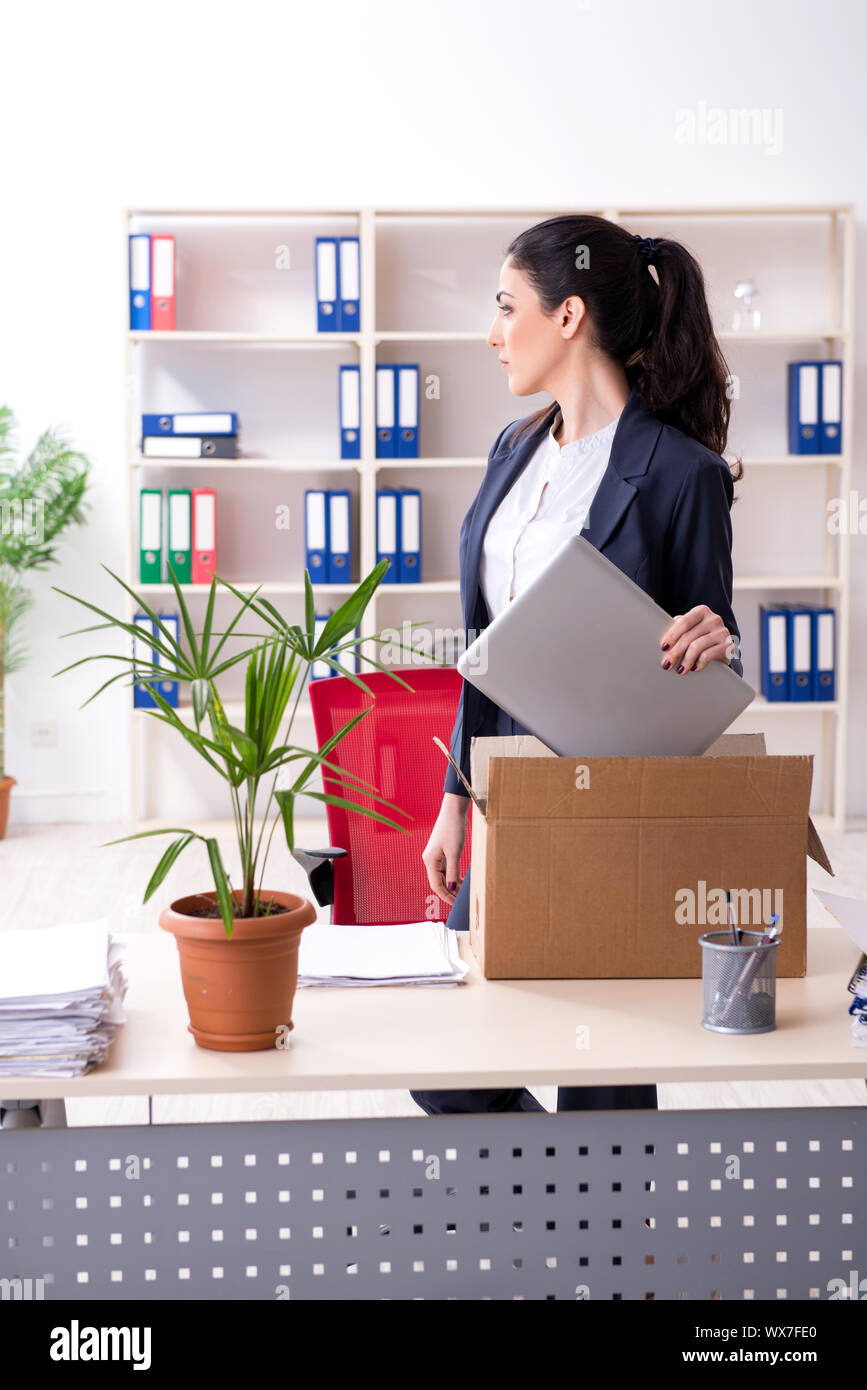 Young female employee being fired from her work Stock Photo - Alamy