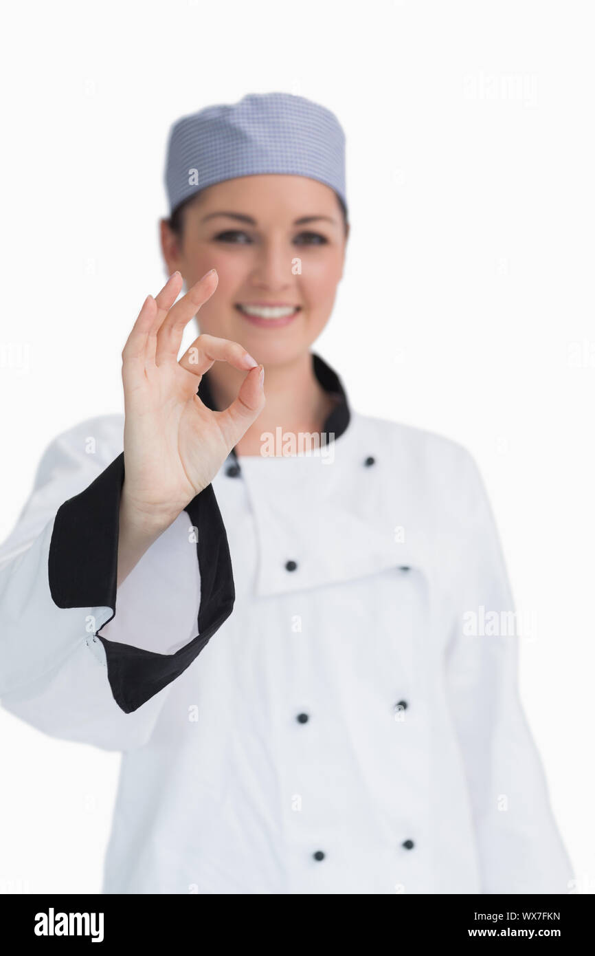 Smiling chef giving ok sign hi-res stock photography and images - Alamy
