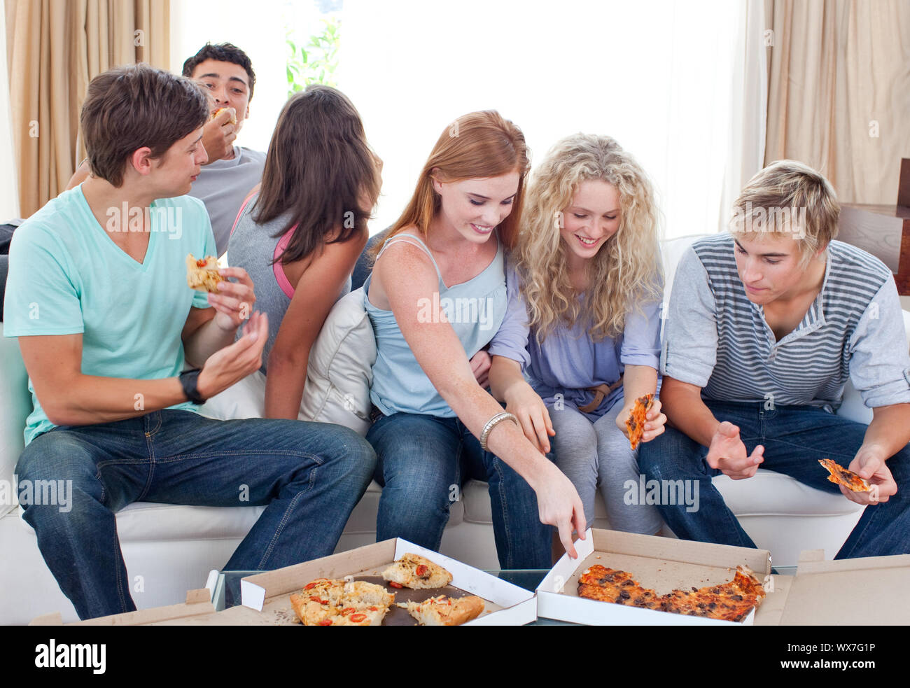 Teenage Boys Eating Pizza High Resolution Stock Photography and Images ...