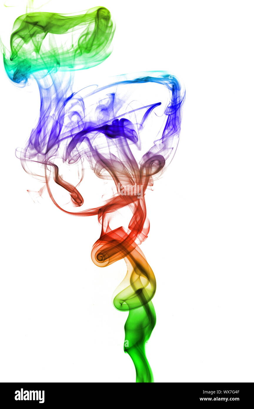 abstract rainbow smoke background isolated on white background Stock ...